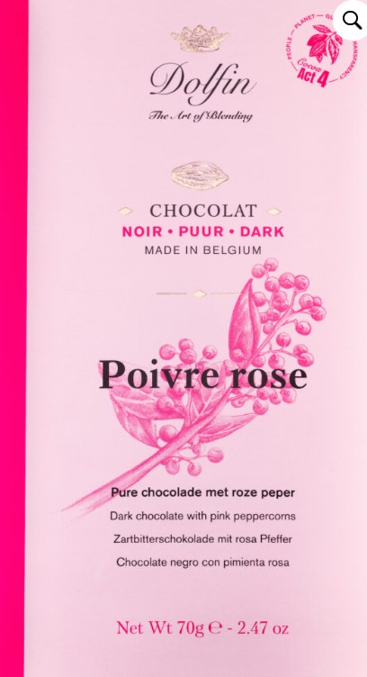 Tablette chocolat au poivre rose au meilleur prix | Pomme d'Ambre